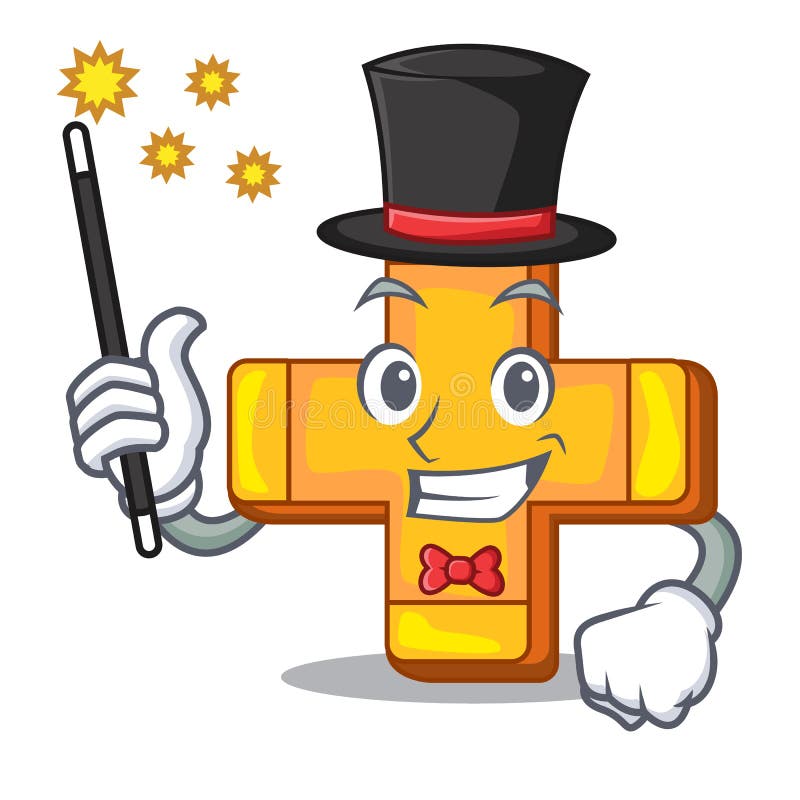 Magician Plus Sign Isolated on the Mascot Stock Vector - Illustration ...