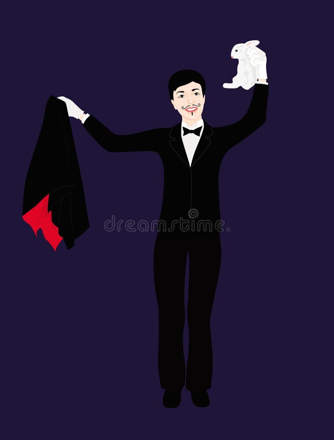 Magician Produces A White Rabbit Stock Vector - Illustration of ...