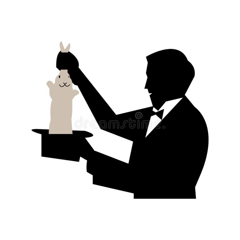 Magician Pulling Rabbit Out Hat Stock Illustrations – 89 Magician ...