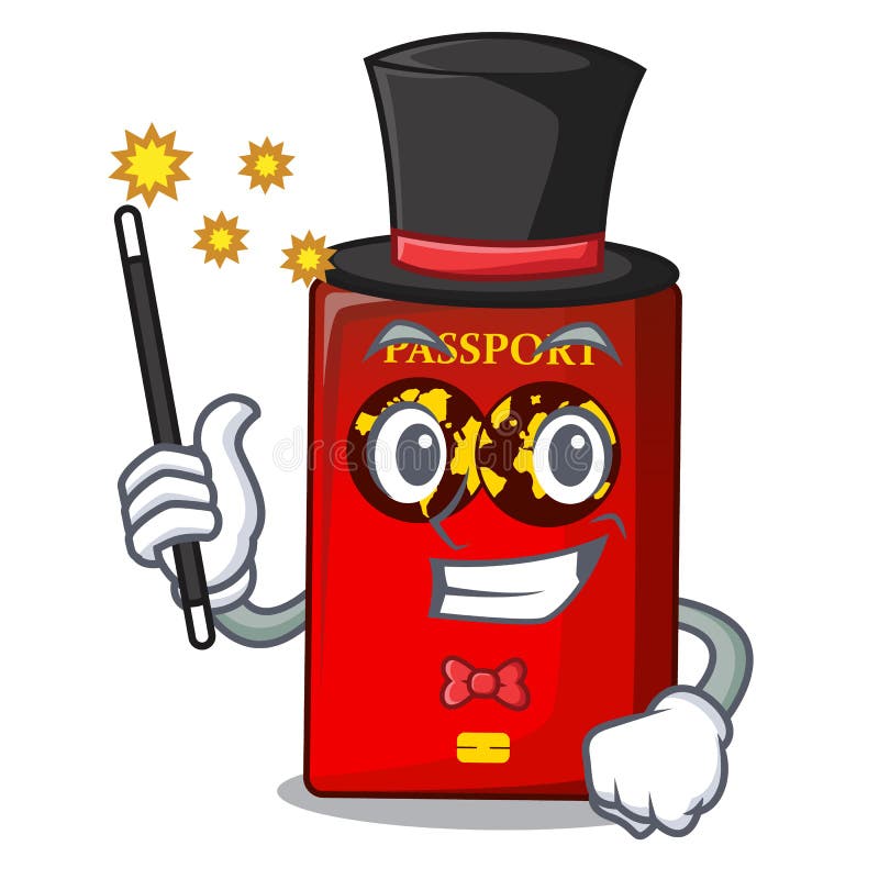 Magician Red Passport Isolated on with Cartoon Stock Vector ...