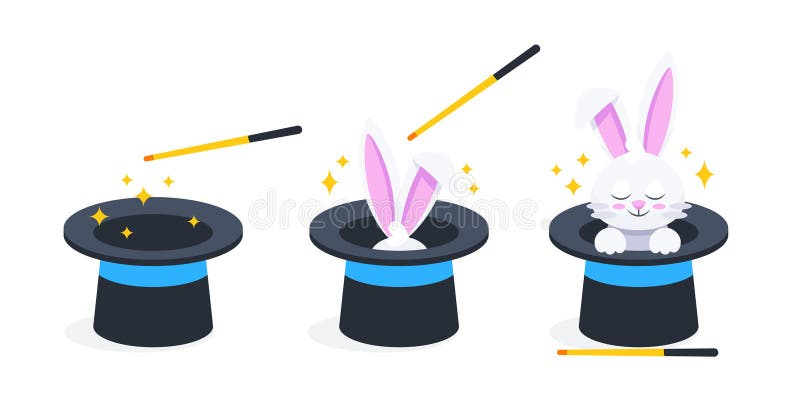 Magician S Black Hat, Magic Hat with Bunny Ears. Magician Hat with ...