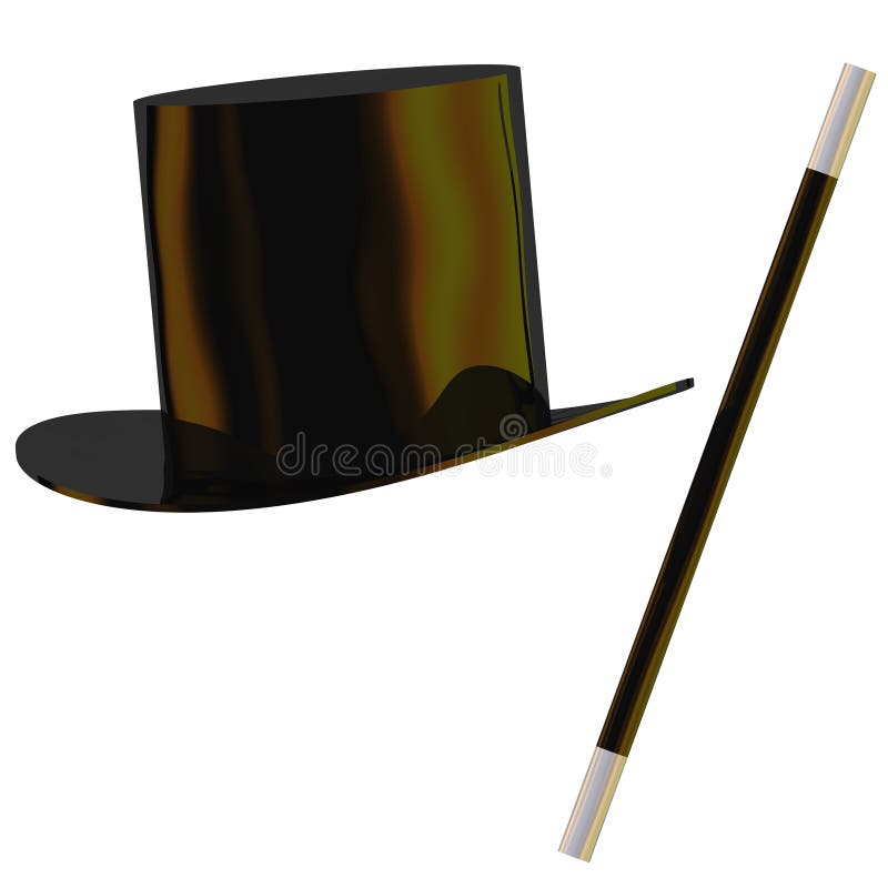 Magicians Top Hat Cane Stock Illustrations – 5 Magicians Top Hat Cane ...