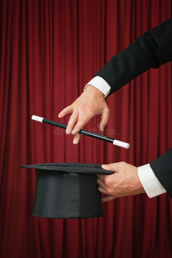 Magician`s hands stock photo. Image of trick, wand, performance - 218260268