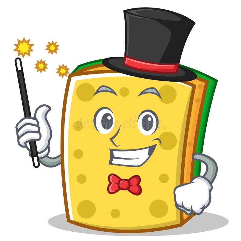 Magician Sponge Cake Mascot Cartoon Stock Vector - Illustration of ...