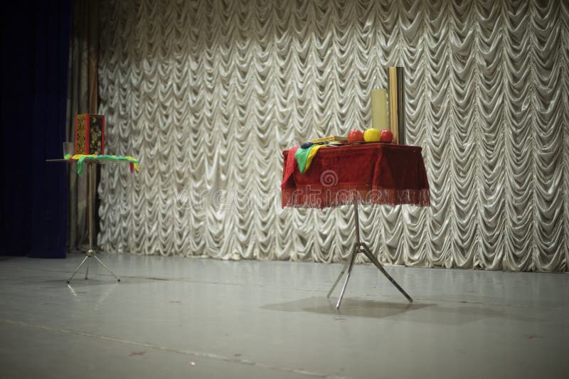 Magician on Stage. Attributes for Magic Stock Photo - Image of magician ...