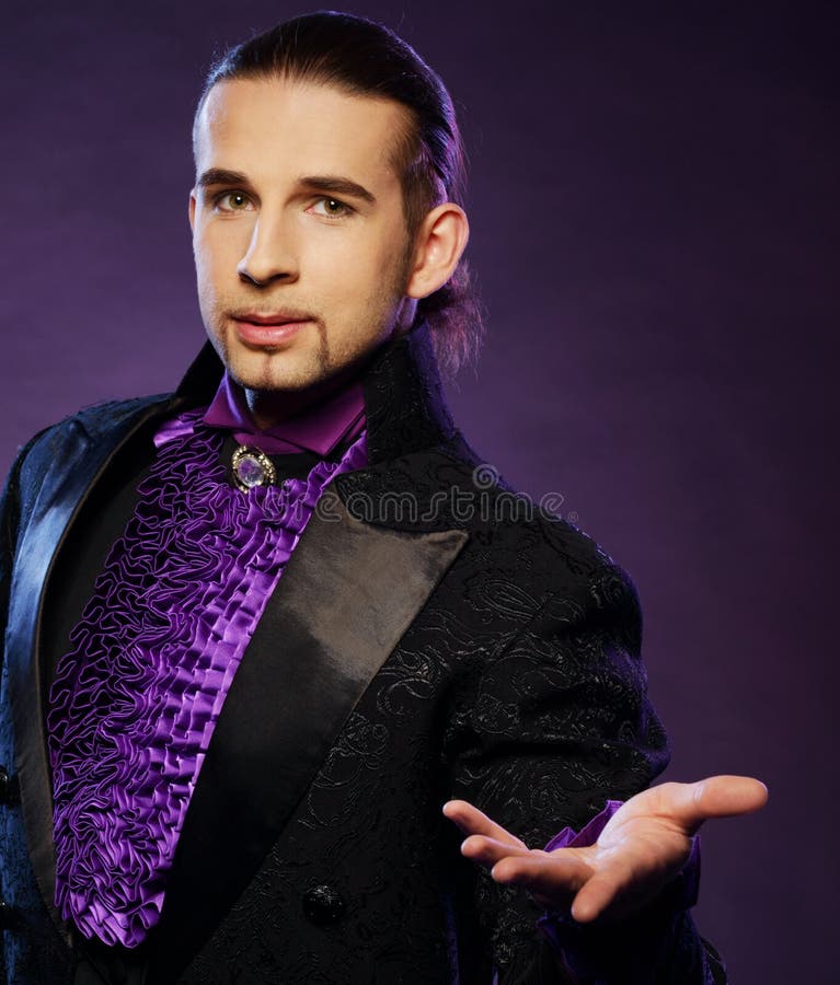 Magician Man in Stage Costume Stock Image - Image of abracadabra ...