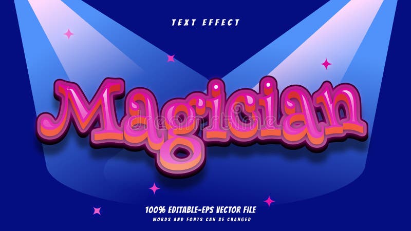 Magician Text Effect Design Vector Stock Vector - Illustration of ...