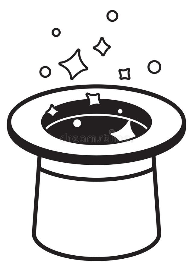 Magic Trick Bunny in Magician`s Hat Stock Vector - Illustration of ...