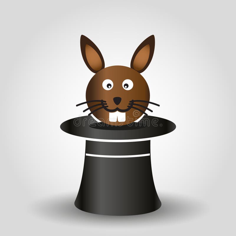 Magician Trick with Rabbit from Black Hat Stock Illustration ...