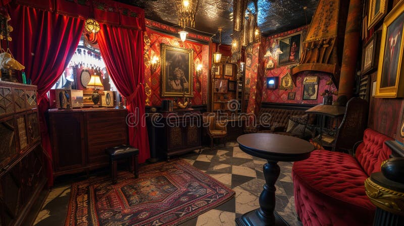 Magicians Parlor of Illusions Interior. Generative Ai Stock ...