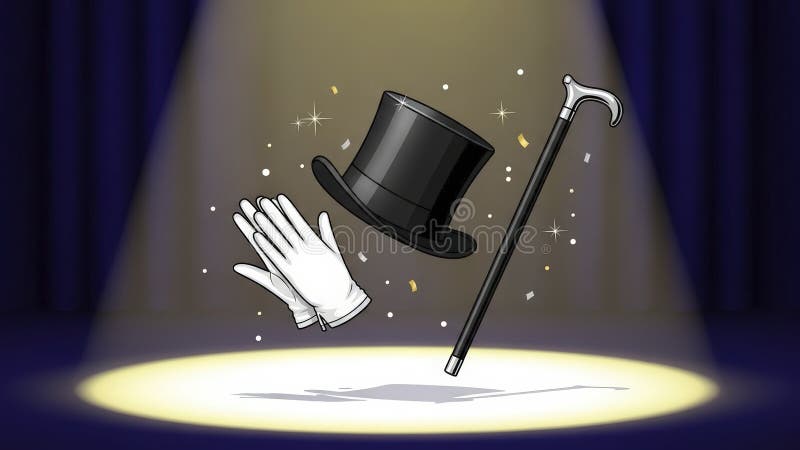 Magicians Top Hat Cane Stock Illustrations – 5 Magicians Top Hat Cane ...