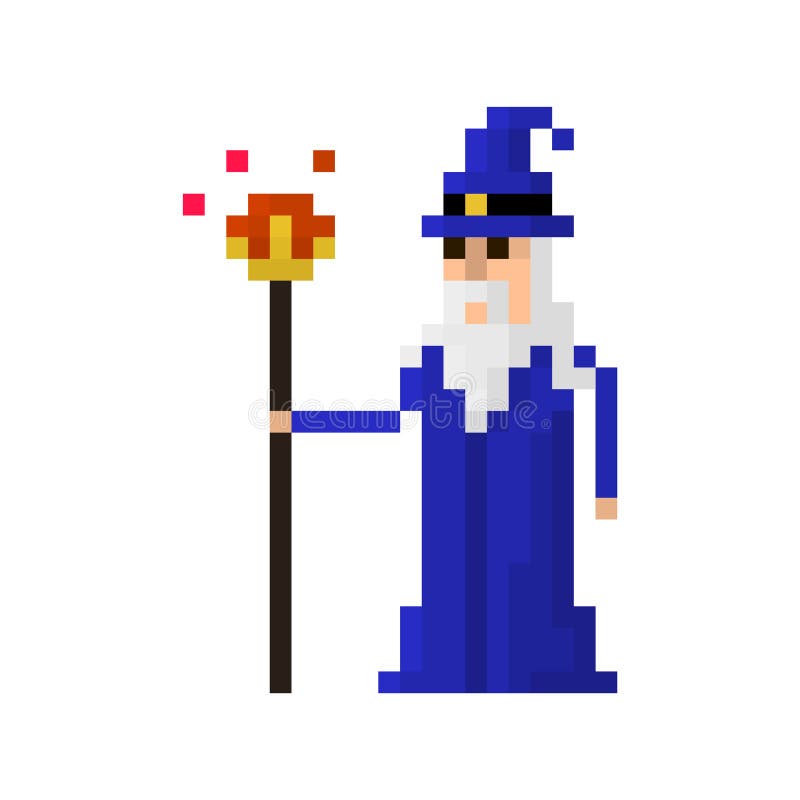 Magicien de pixel illustration de vecteur. Illustration du gibier ...