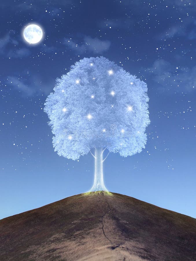 Magische boom stock illustratie. Illustration of geheimzinnig - 3603216