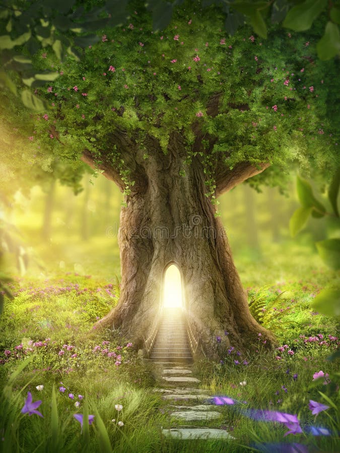 Magische boom stock afbeelding. Image of niemand, sprookje - 192679149