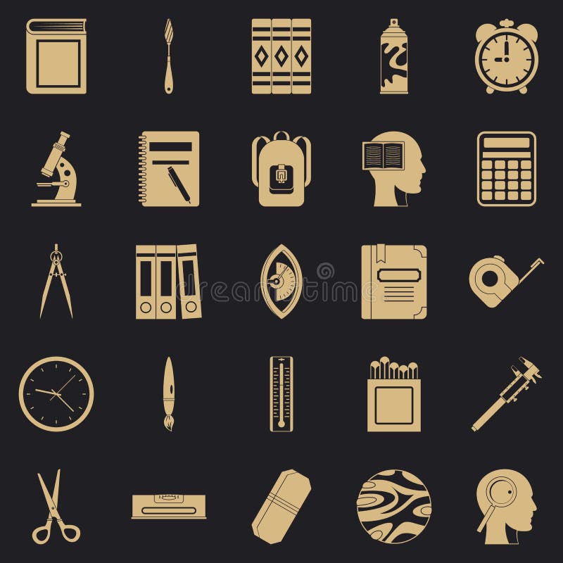 Magistrate Icons Set, Simple Style Stock Vector - Illustration of learn ...