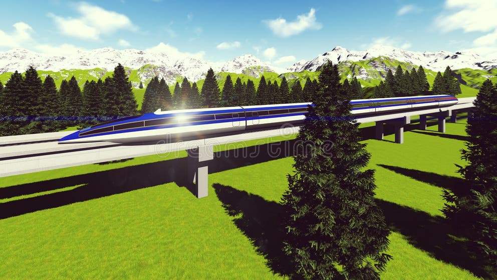 Maglev train Raster 4 4 stock illustration. Illustration of rail - 51855736