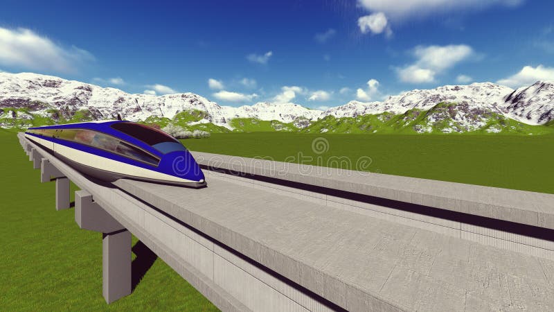 Maglev train stock illustration. Illustration of magnet - 625315