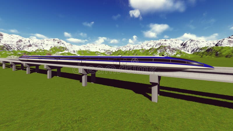 Maglev train stock illustration. Illustration of magnet - 625315