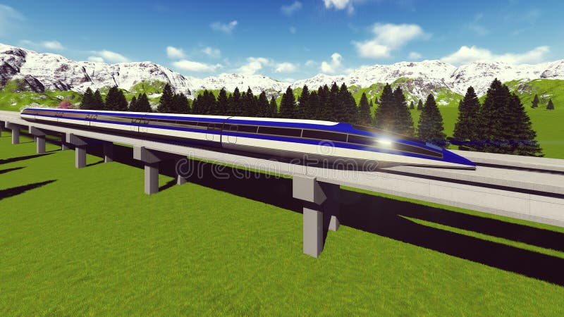 Maglev train stock illustration. Illustration of magnet - 625315