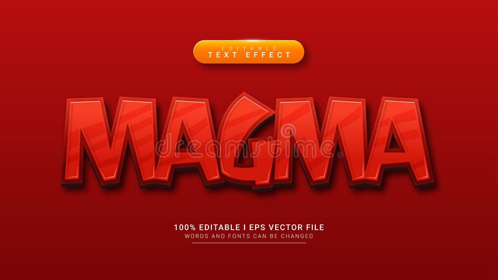 Magma 3d Text Style Effect Template Stock Vector - Illustration of ...