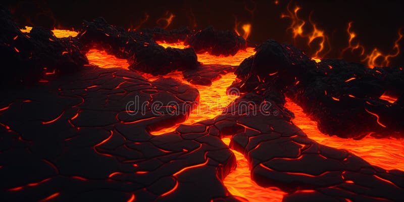 Magma, Lava Texture Background, Generative Ai Stock Illustration ...