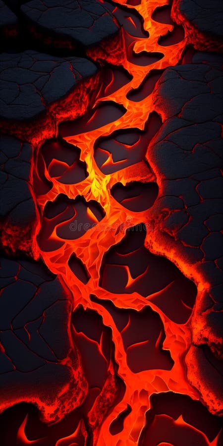 Magma, Lava Texture Vertical Wallpaper Background, Generative Ai Stock ...