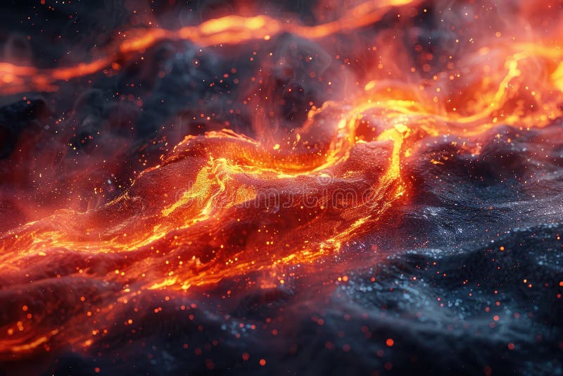 Magma, Scorched Rock Floor with Molten Rocks and Lava Cracks Stock ...