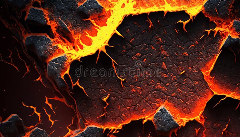 Magma Volcano Background. Lava Fire Using UI UX Design. Stock ...