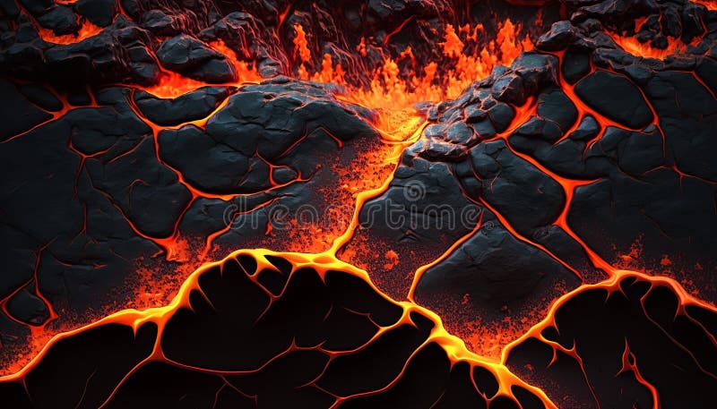 Magma Volcano Background. Lava Fire Using UI UX Design. Stock ...