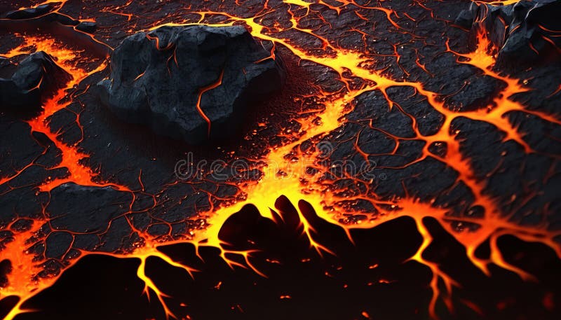 Magma Volcano Background. Lava Fire Using UI UX Design. Stock ...