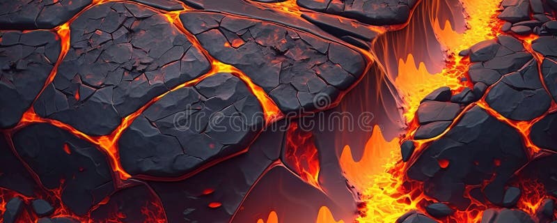 Magma Volcano Background. Lava Fire Using UI UX Design. Stock ...
