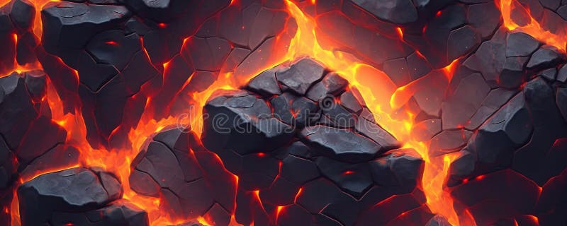 Magma Volcano Background. Lava Fire Using UI UX Design. Stock ...