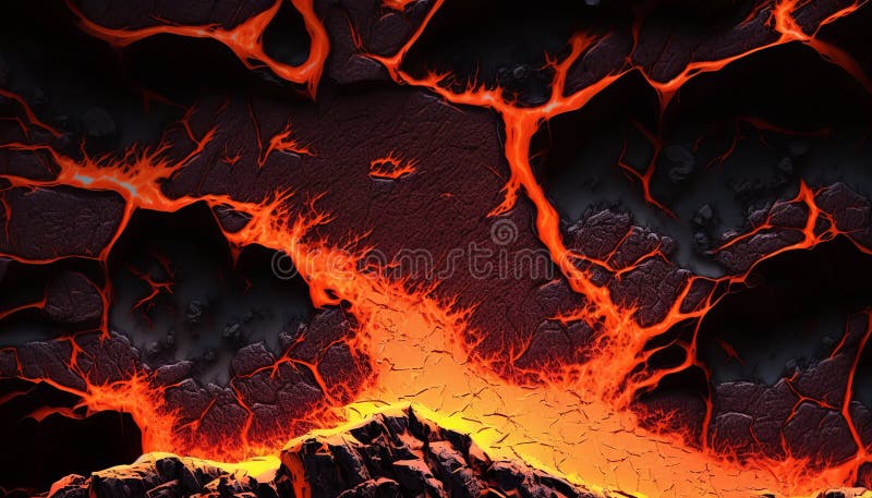 Magma Volcano Background. Lava Fire Using UI UX Design. Stock Illustration - Illustration of ...