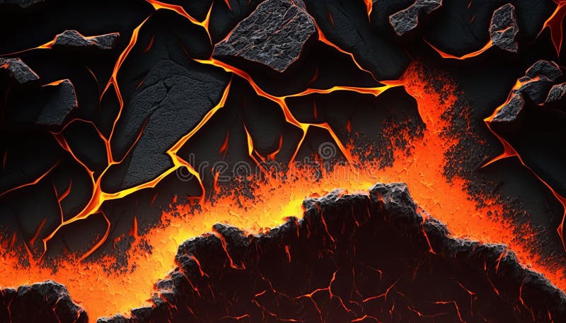 Magma Volcano Background. Lava Fire Using UI UX Design. Stock ...
