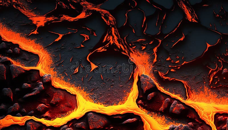 Magma Volcano Background. Lava Fire Using UI UX Design. Stock ...