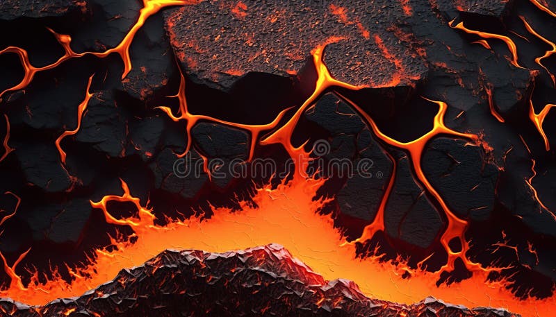 Magma Volcano Background. Lava Fire Using UI UX Design. Stock ...