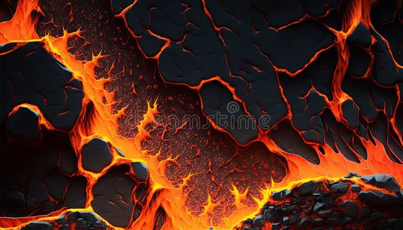 Magma Volcano Background. Lava Fire Using UI UX Design. Stock ...