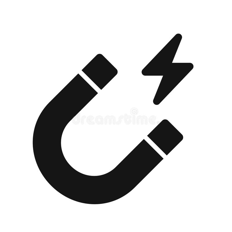 Symbool Van Het De Knoopembleem Van Het Magneet Het Zwarte Pictogram ...