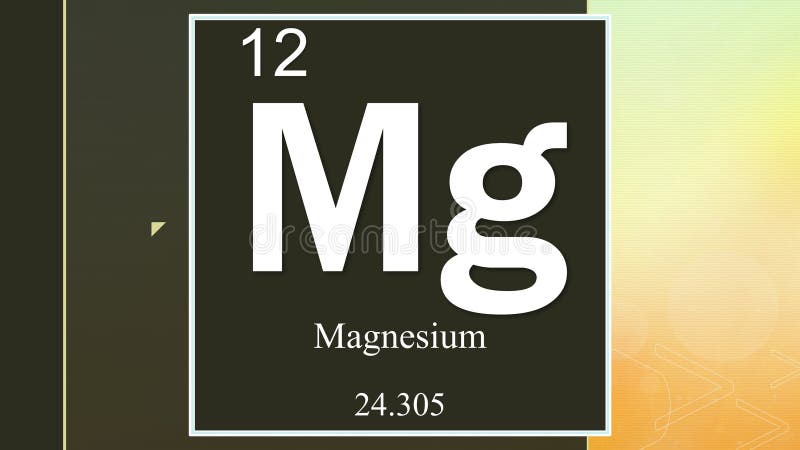 Magnesium Chemical Element Symbol on Black Yellow Solid and Gradient ...
