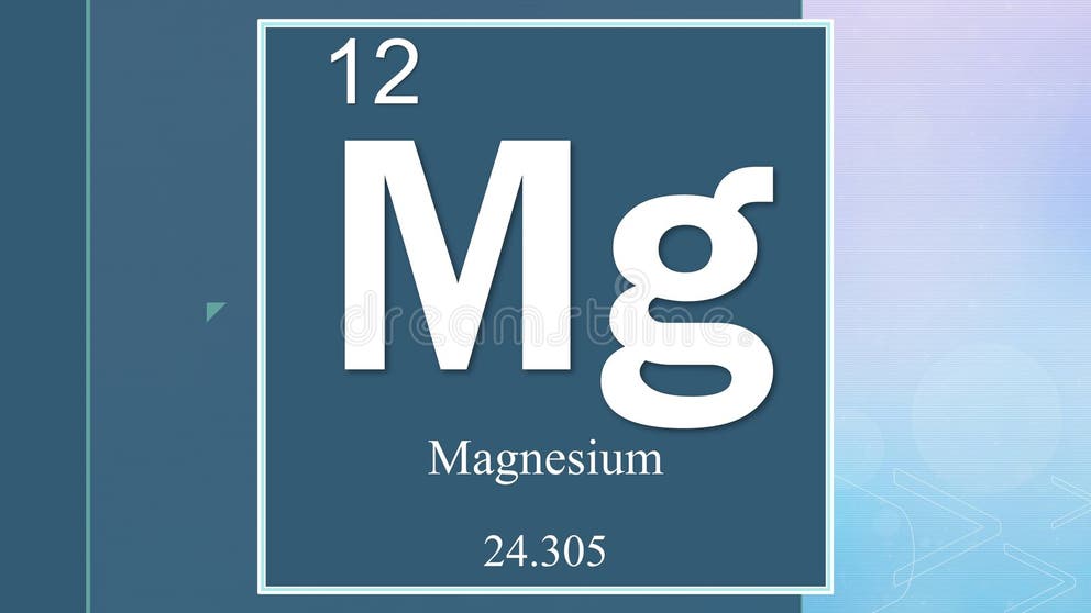 Magnesium Chemical Element Symbol on Blue Solid and Gradient Background ...