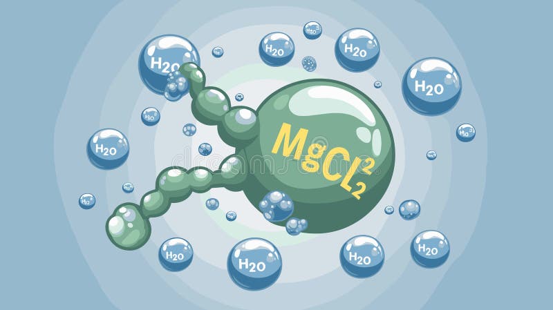 Magnesium Chloride Molecule Playfully Interacting with Water Molecules ...
