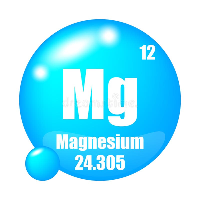 Magnesium Element Icon. Atomic Number 12. Atomic Mass 24.305. Blue ...