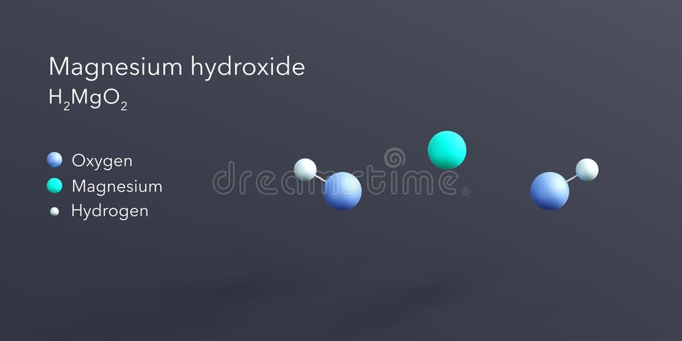 Magnesium Hydroxide Molecule 3d Rendering, Flat Molecular Structure ...