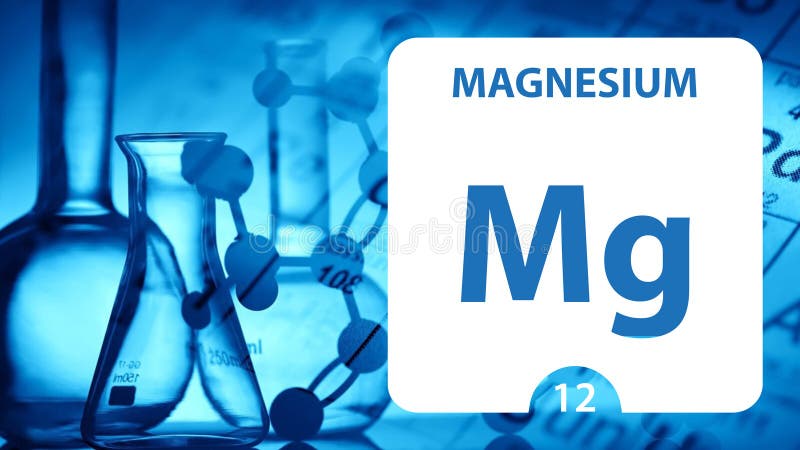 Magnesium Mg, Chemical Element Sign. 3D Rendering Isolated on White ...