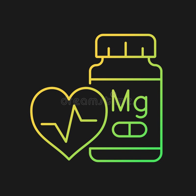 Magnesium Supplements Gradient Vector Icon for Dark Theme Stock Vector - Illustration of contour ...