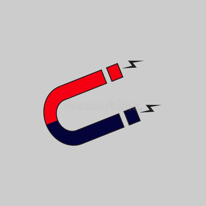 Illusrtration Vector Graphic of U-shaped Magnetic Logo in Red and Blue ...