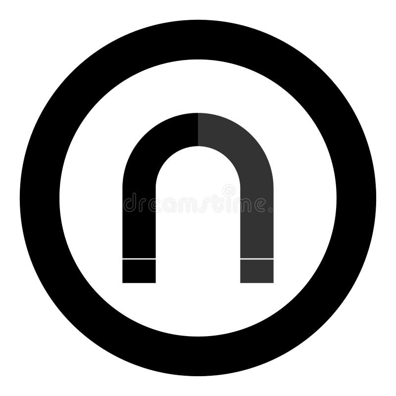 Magnet the Black Color Icon in Circle or Round Stock Vector ...