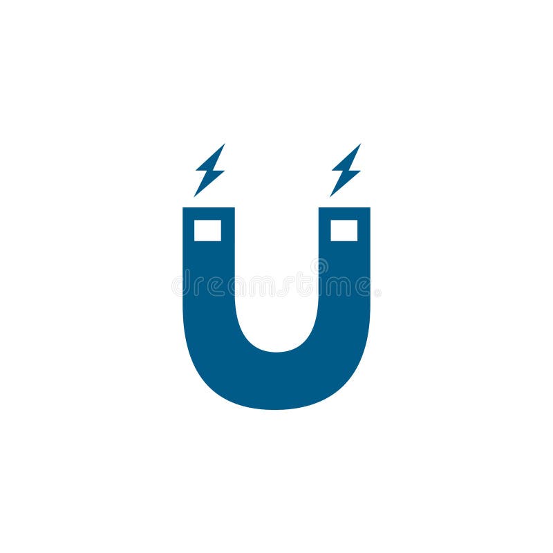 Magnet Blue Icon on White Background. Blue Flat Style Vector ...