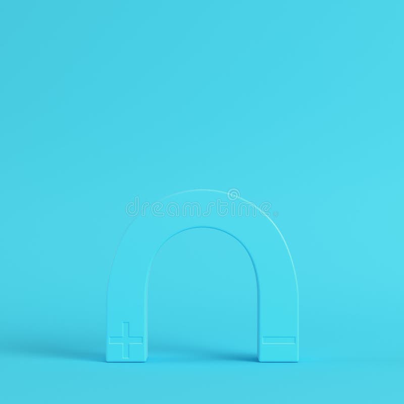 Magnet on Bright Blue Background in Pastel Colors Stock Illustration ...