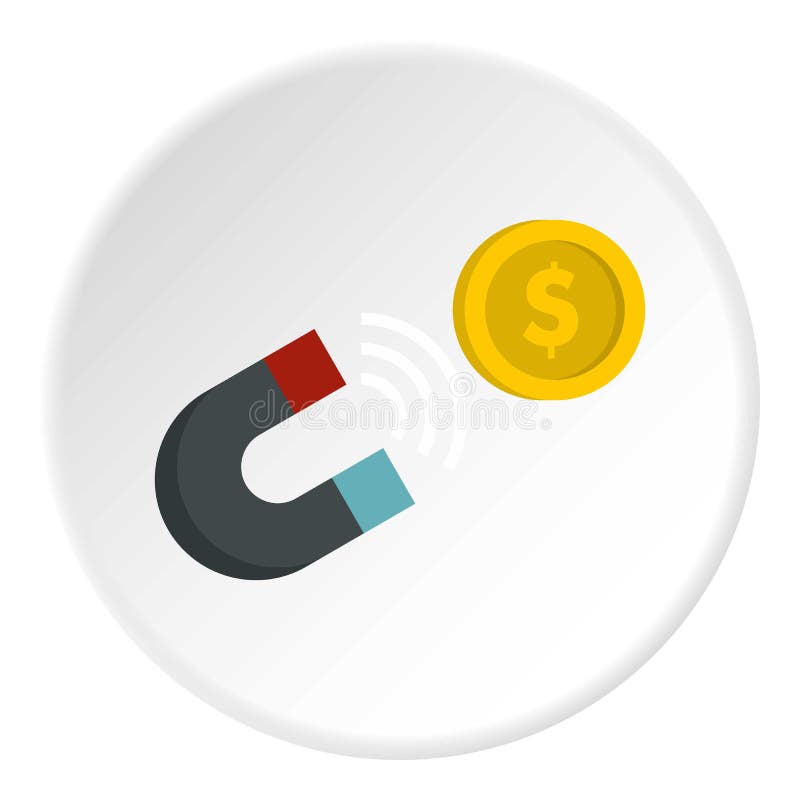 Magnet with Coin Icon Circle Stock Vector - Illustration of metaphor ...